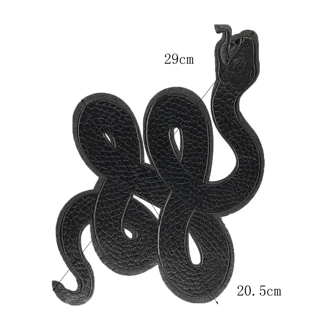 1pc Snake Embroidered Fabric Patch, Black Python Shaped Adhesive ...