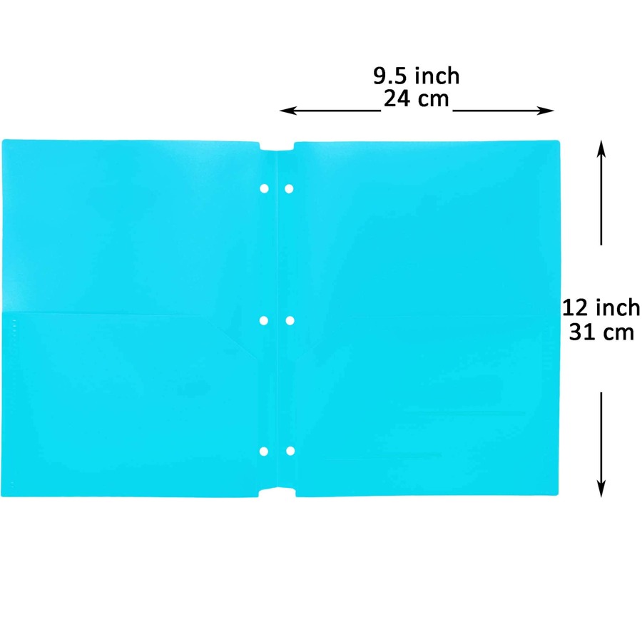 Youngever 6 Pack Heavy Duty Plastic Two Pocket Folders, Binder Dividers ...