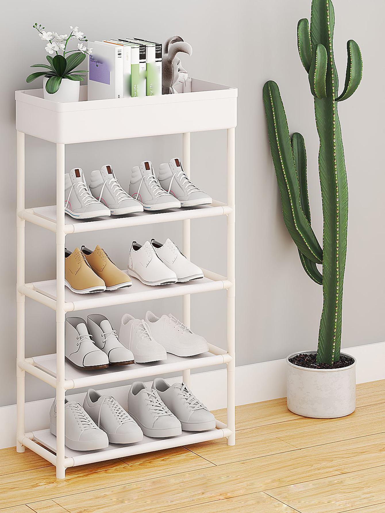 Estante De Zapatos Blanco Simple De 5 Niveles, Estante De ...