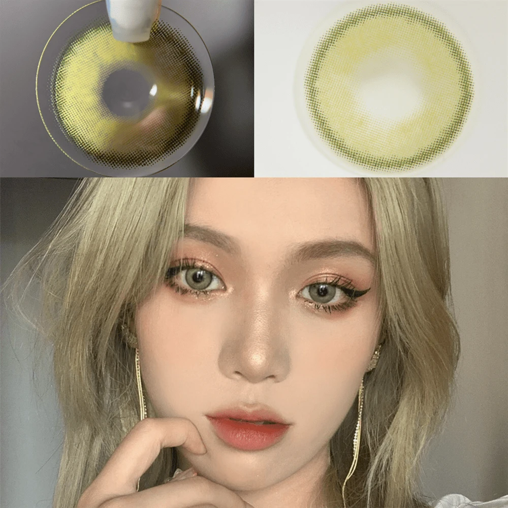 2pcs Gray Colored Contact Lenses With Natural And Sweet Look, Same Dias ...
