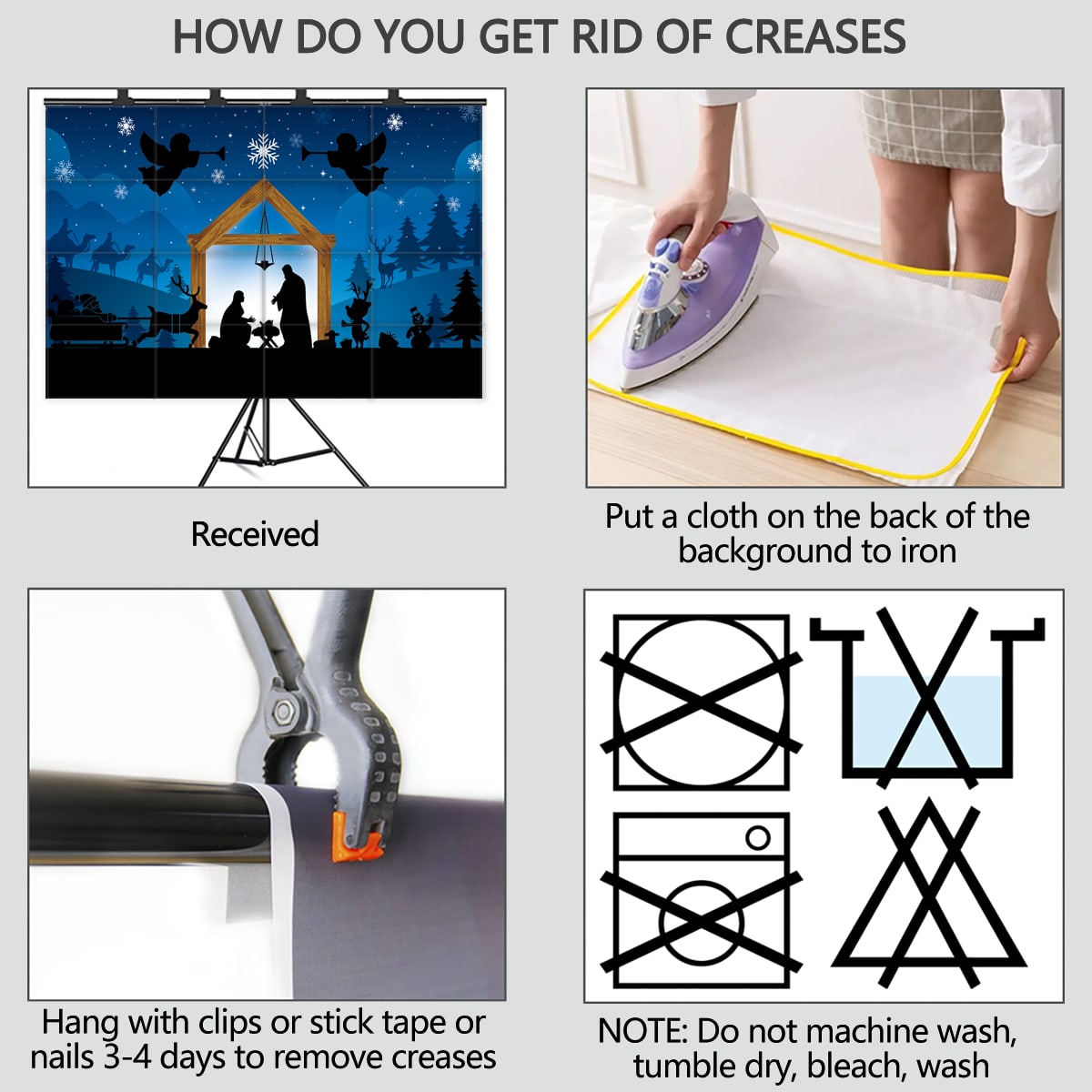 6x4ft Christmas Nativity Scene Backdrop Birth of Jesus Photo Background ...