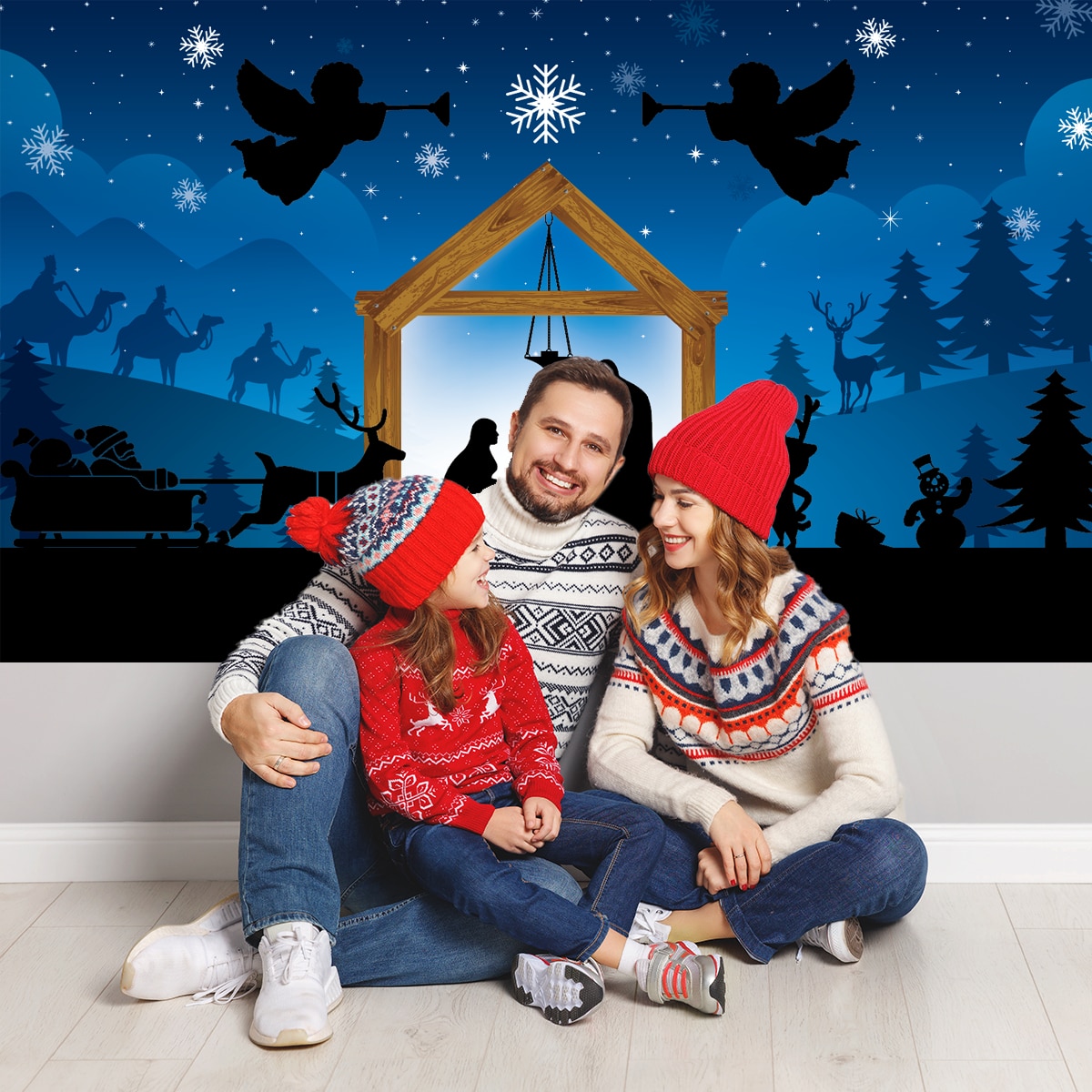 6x4ft Christmas Nativity Scene Backdrop Birth of Jesus Photo Background ...