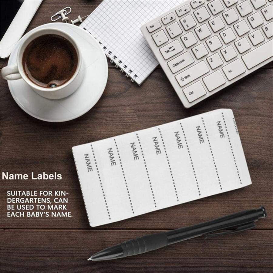 200 Pièces Étiquettes De Nom Lavables Blanches Pour Vêtements ...