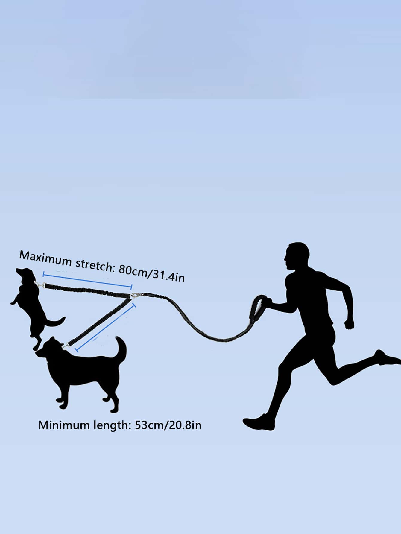 1pc Pet Elastic Traction Rope Double-headed Dog With One Drag And Two ...