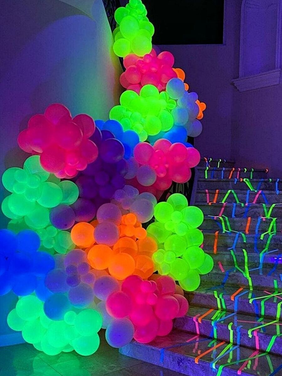 30pcs / set of 12-inch mixed color transparent fluorescent balloons ...