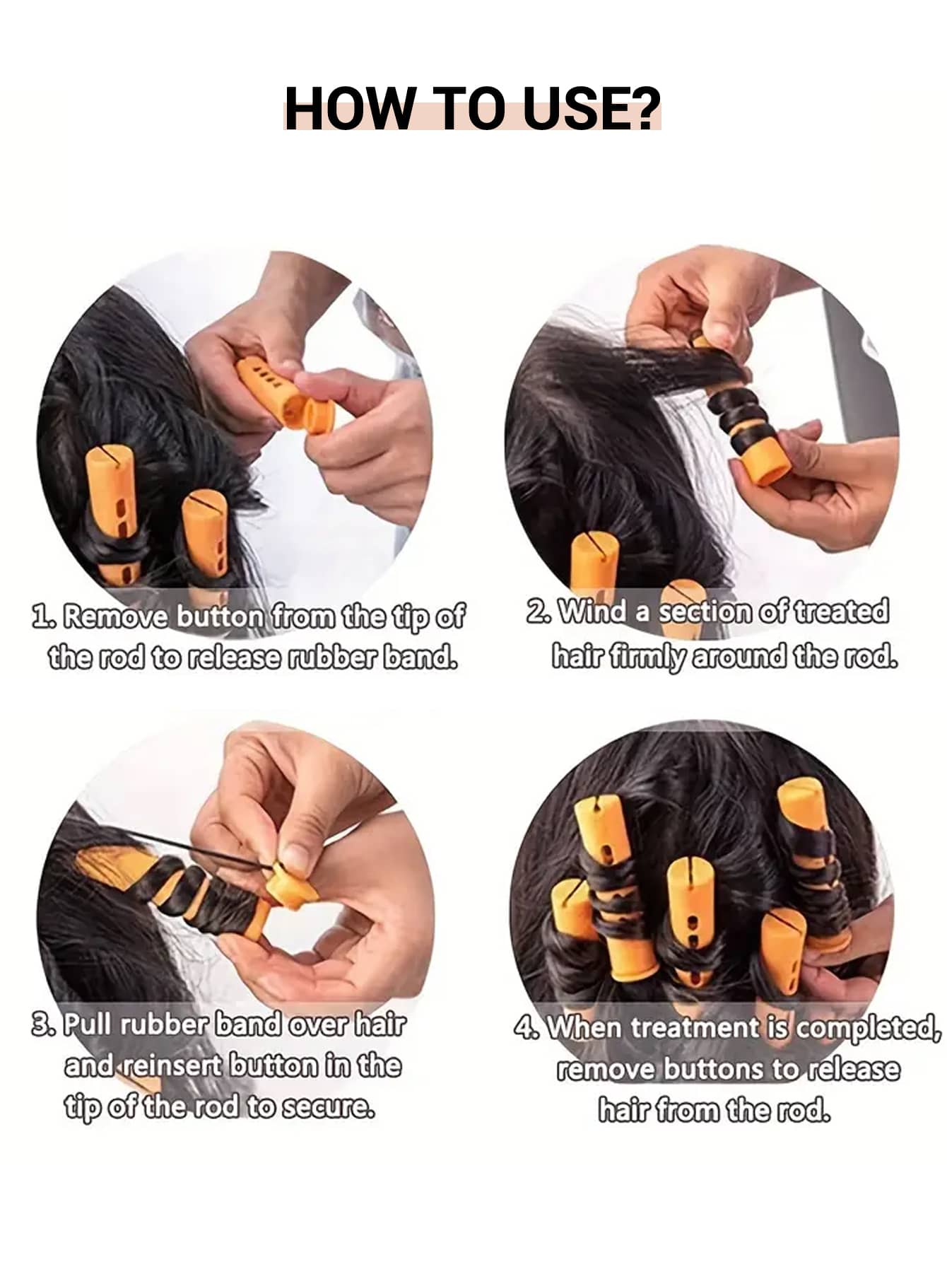 40pcs Perm Rods Set - Create Natural Waves & Curls With 4 Sizes Of Hair ...