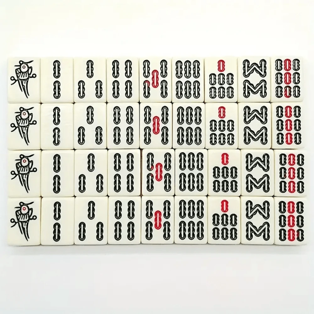 Mini Mahjong Portable Set With Elegant Snake Skin Carrying Case For ...