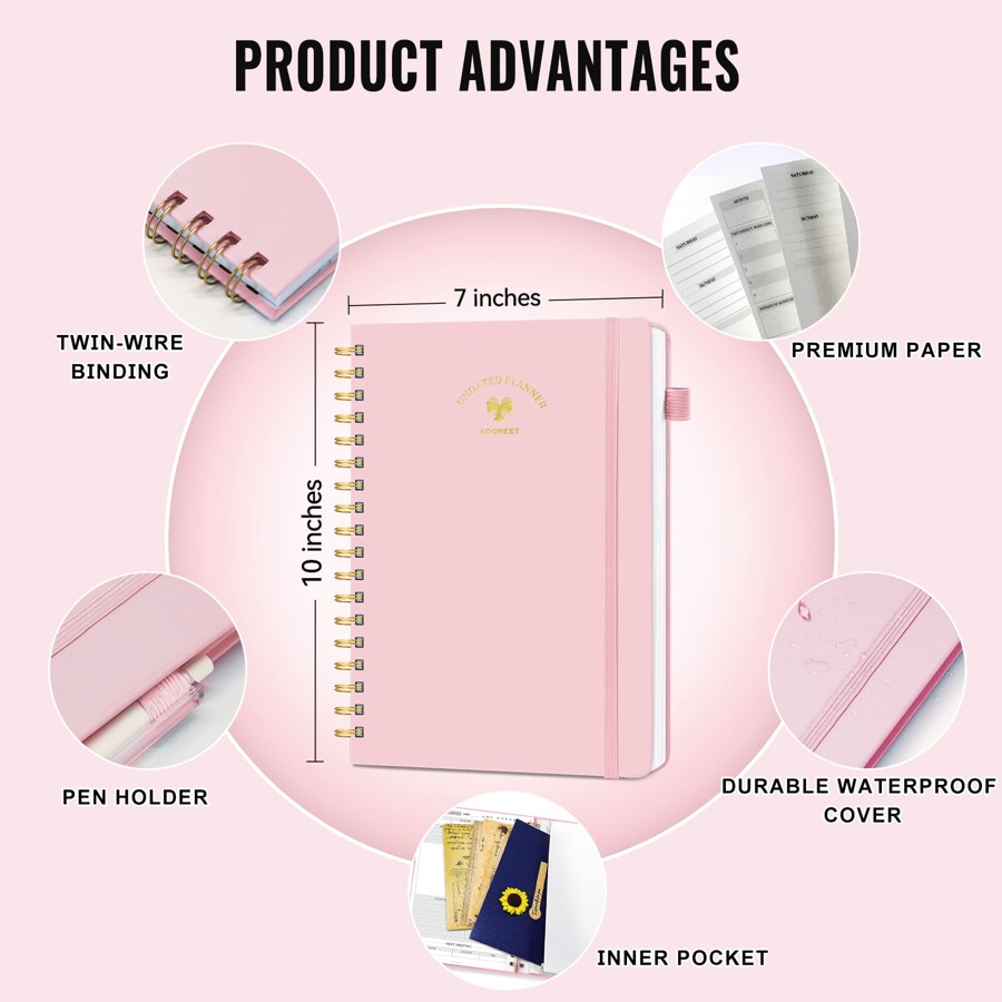 Undated Planner For 2024 Or Any Year - Weekly & Monthly Organizer ...