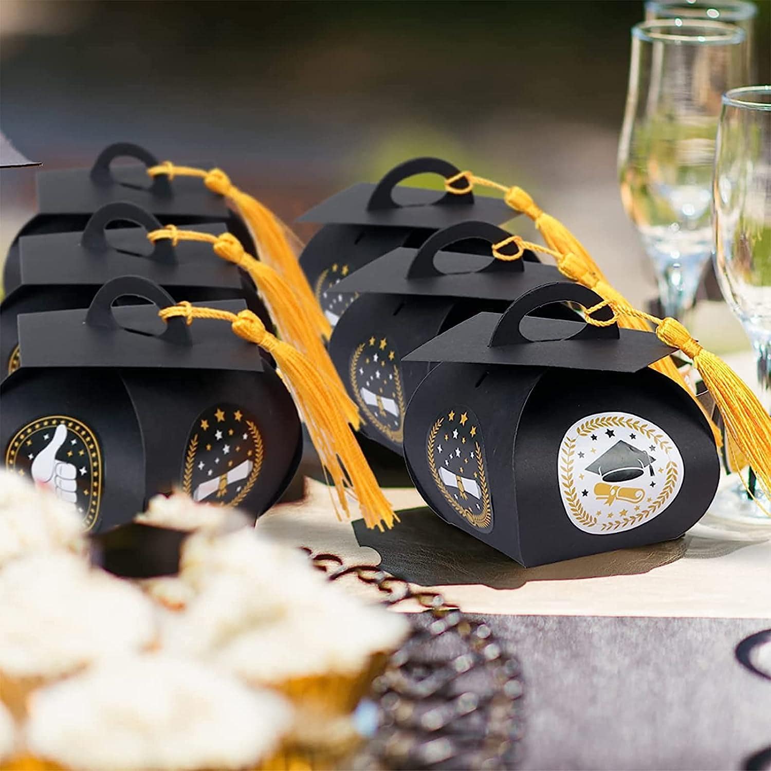 24 Pieces Graduation Candy Boxes Cap Gift Box Graduation Party Favors ...