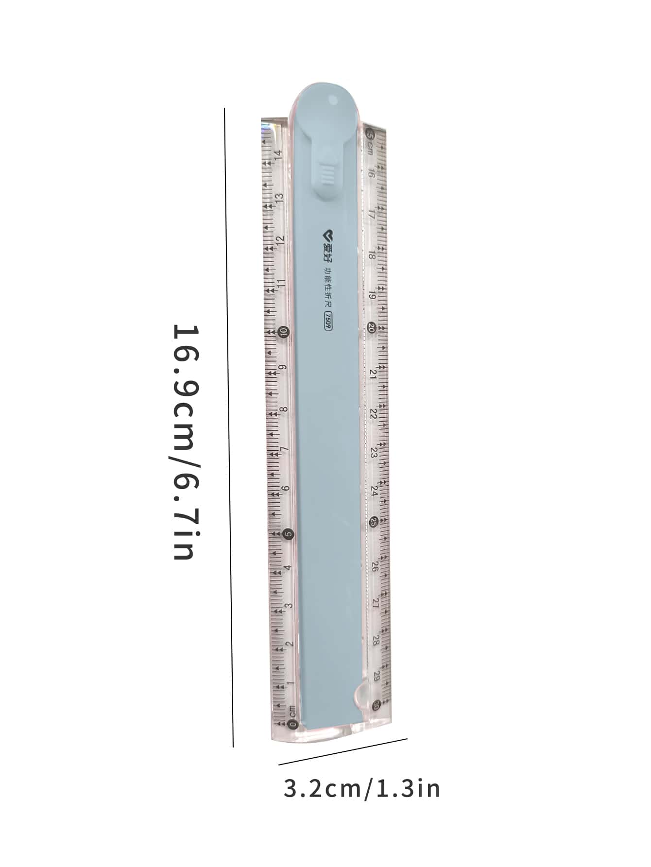 1pc Acrylic Transparent Folding Scale Plastic Student Drawing Ruler ...