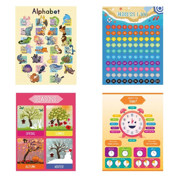 Youngever 13 Pack Laminated Educational Preschool Posters, Learning ...
