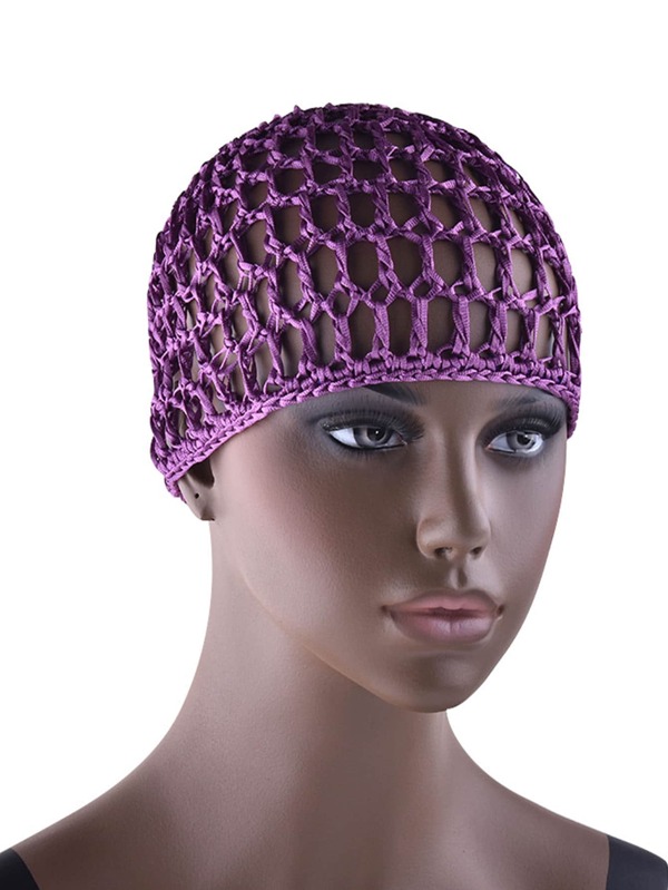 Headband Crochet Hair Net Cap Short Brim Mesh Crochet Knit Hairnet Hat ...