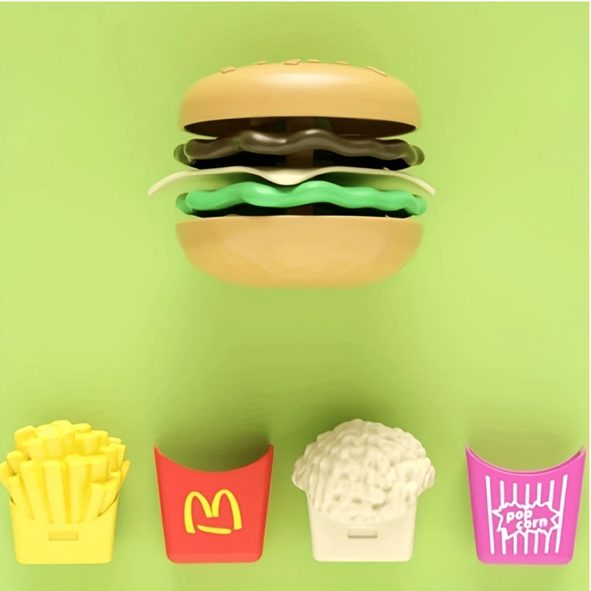 Kids Pretend Play Miniature Hamburger, Fries, And Western Cuisine ...