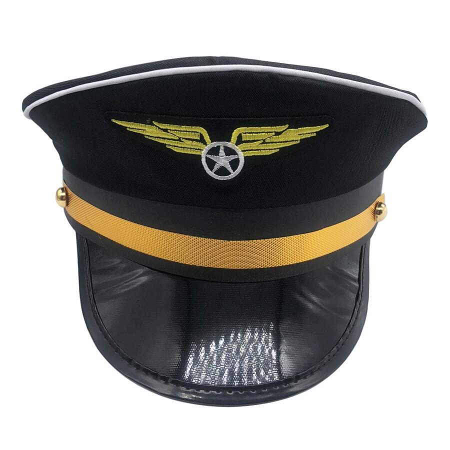 1pc Adjustable Airline Captain Hat For Festivals, Role Playing, Cosplay ...