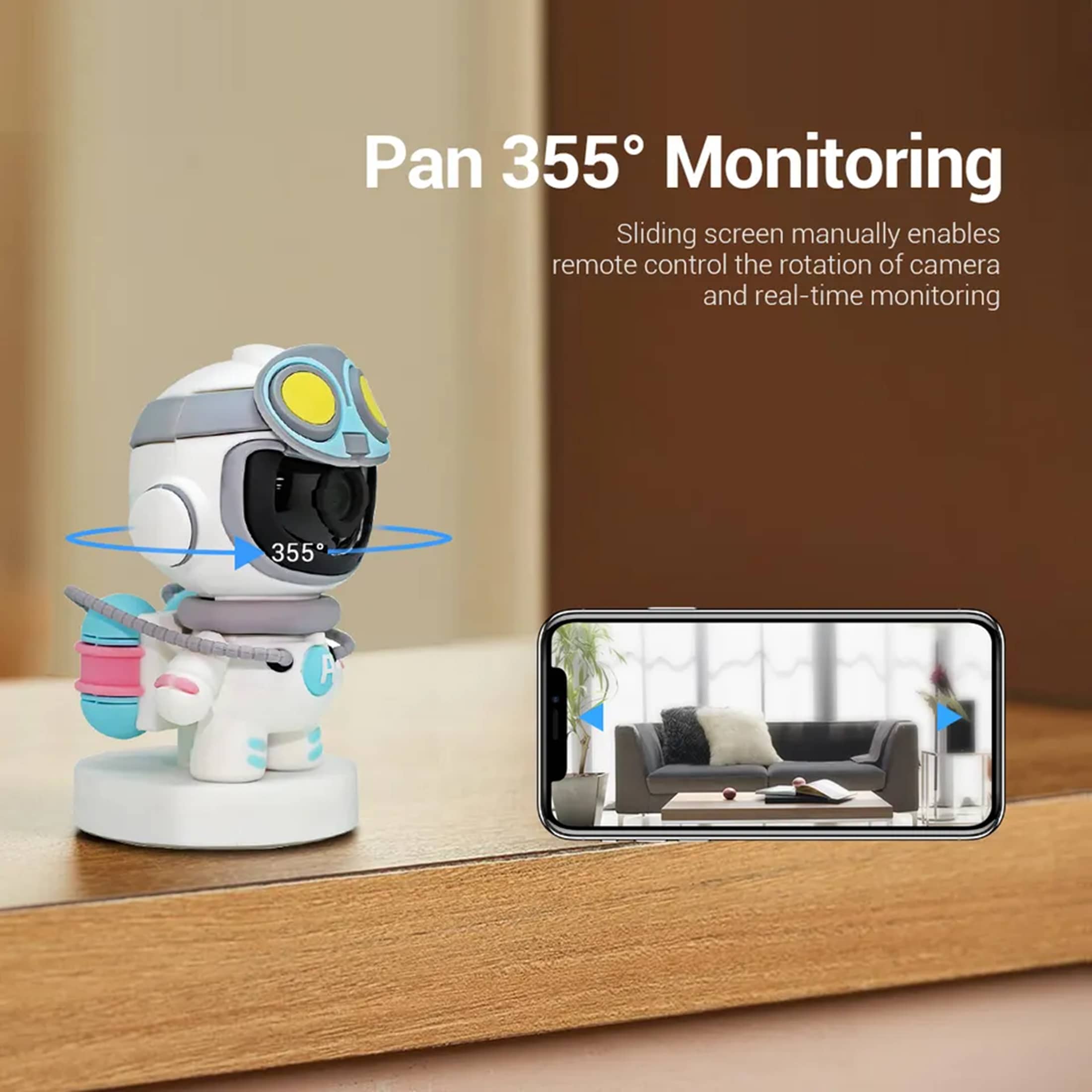 Wifi Camera Hd 1080p Wifi Camera Robot Camera Two-way Audio Talk 360 ...