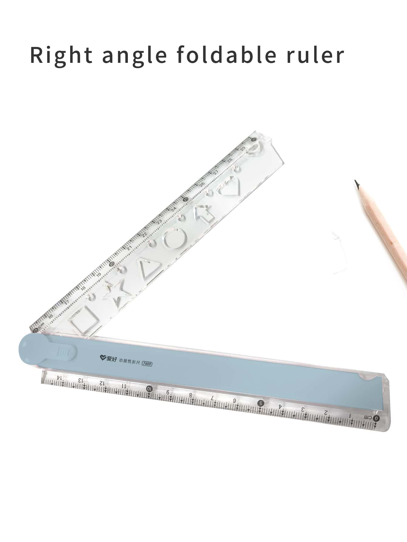 1pc Acrylic Transparent Folding Scale Plastic Student Drawing Ruler for ...