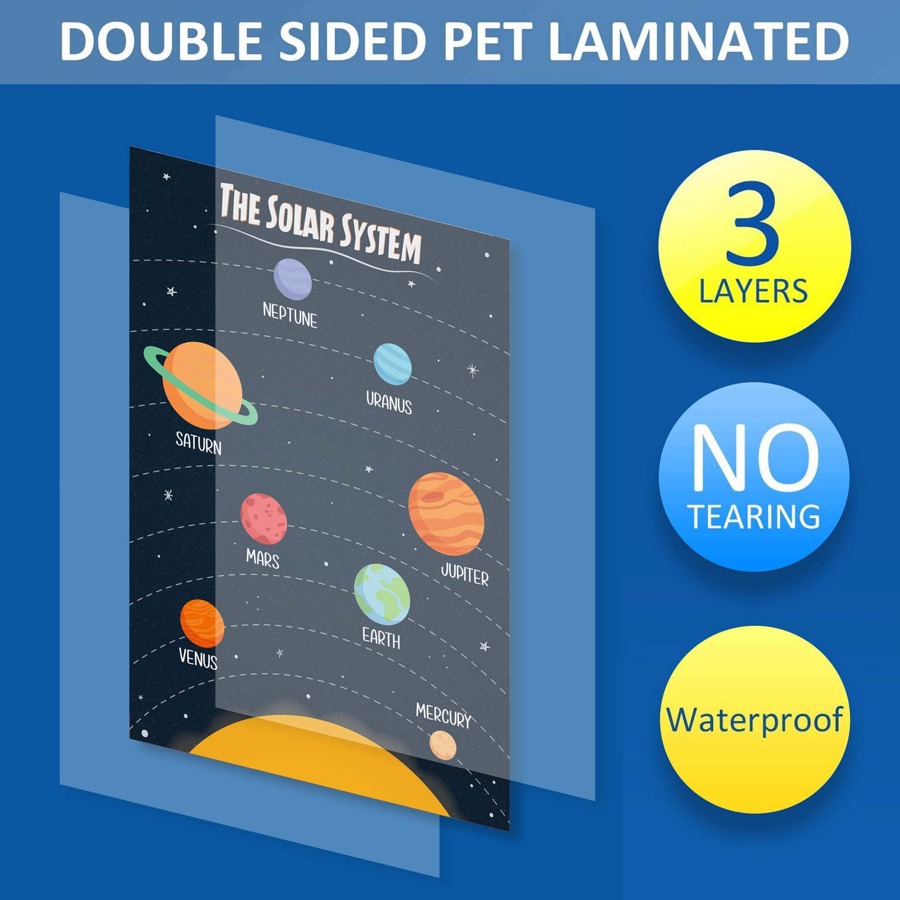 Youngever 13 Pack Laminated Educational Preschool Posters for Toddlers and Kids, Learning ...