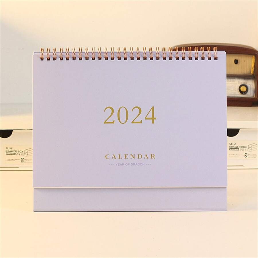 Simple 2024 Simple Desk Calendar & Monthly Planner, Reminder & Time ...