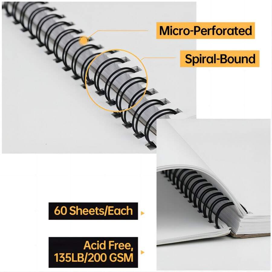 1pc 60 Sheets A4 Multimedia Drawing Notebook - 200g/㎡ Thick Paper ...