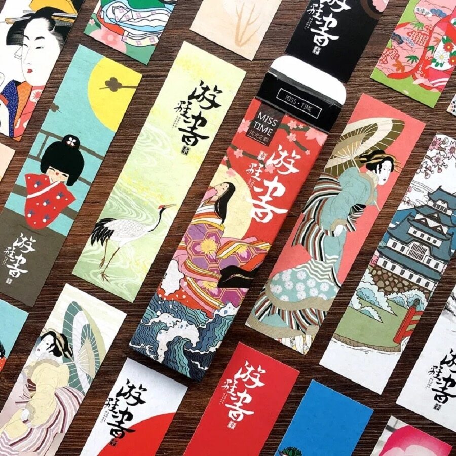30 Pcs/Set Japanese Cute Kawaii Paper Bookmark Vintage Japanese Style ...