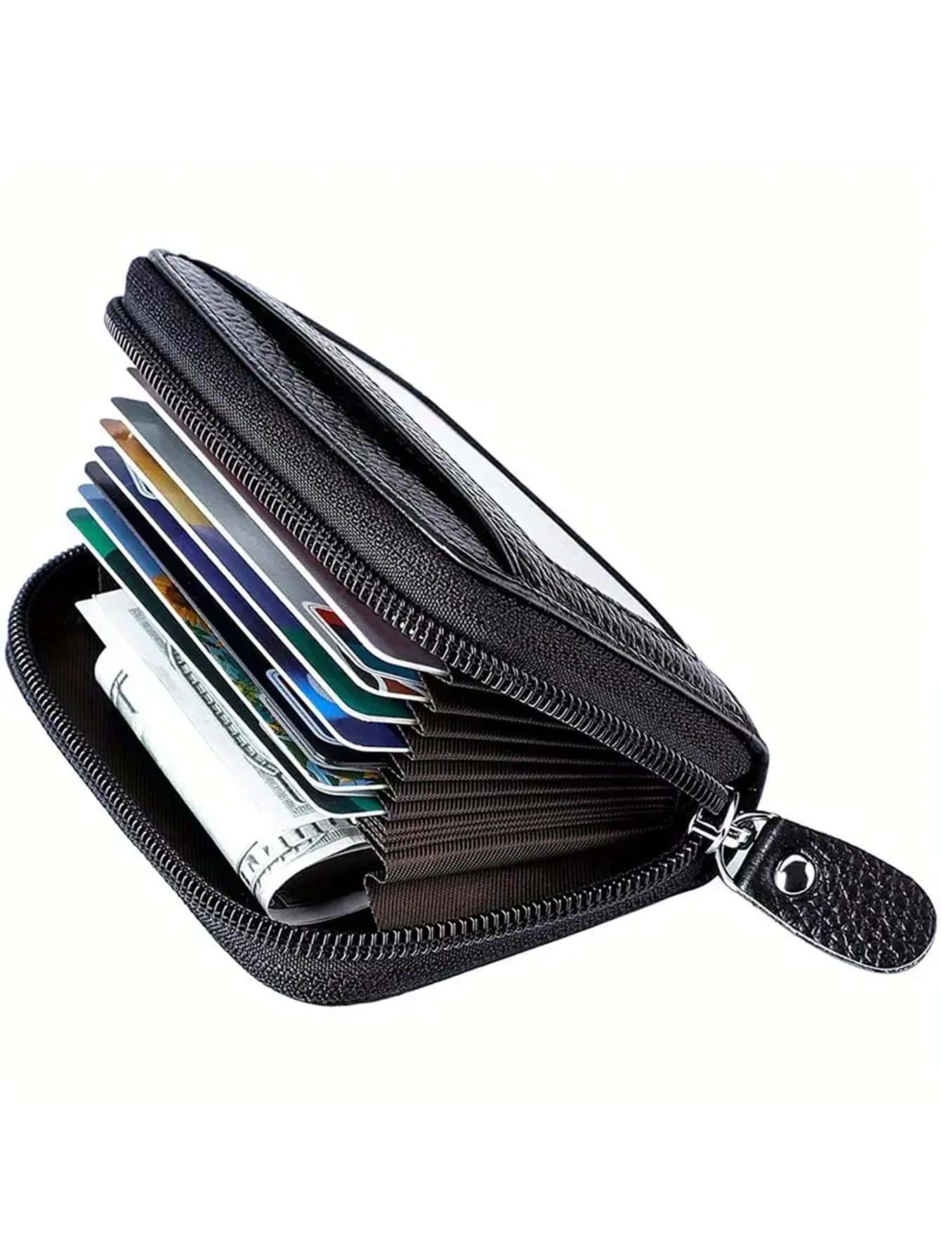 Carteira Porta-Cartões Elegante e Segura com Zíper - Perfeita para ...