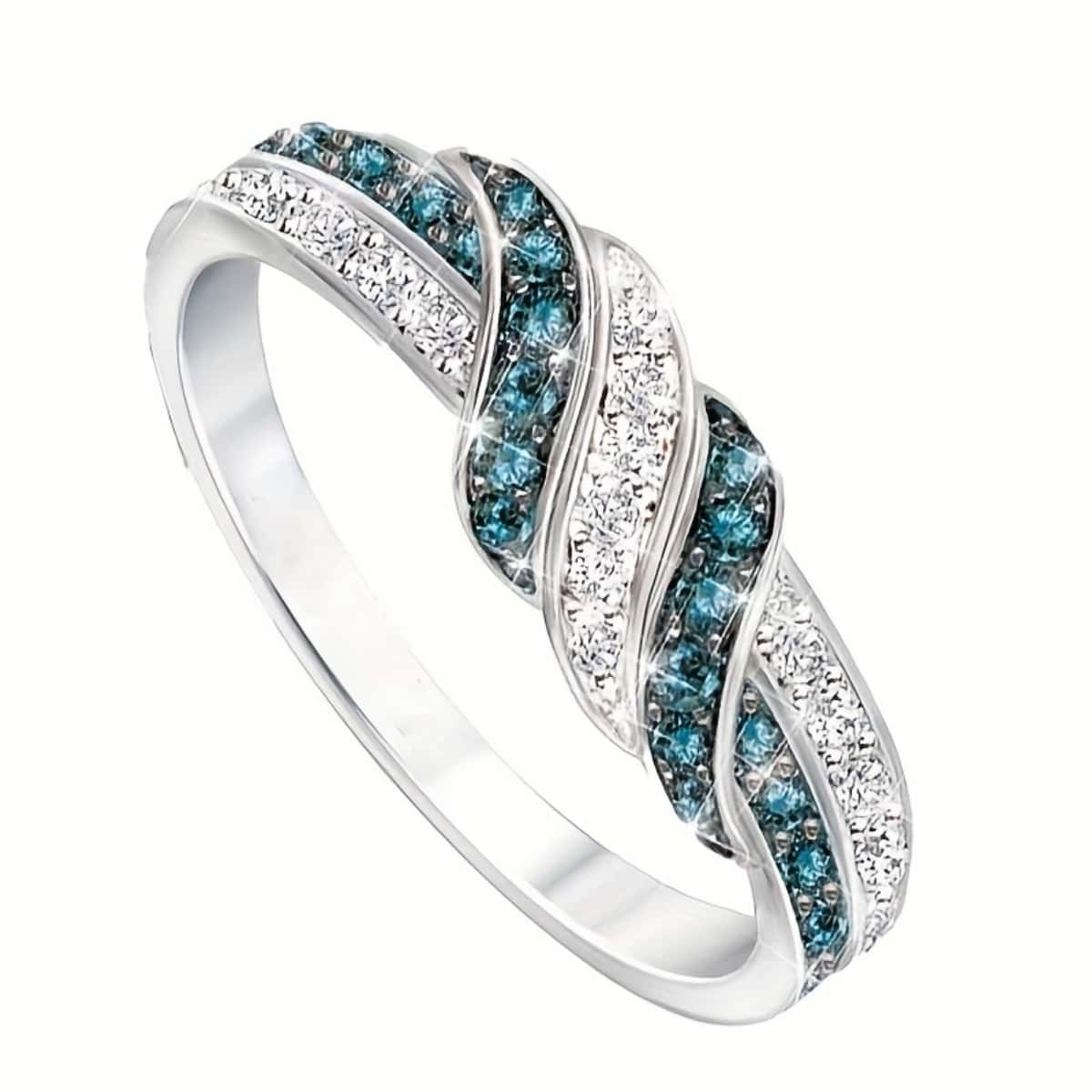 1pc Exquisite And Stylish White Sapphire Promise Ring, Romantic ...