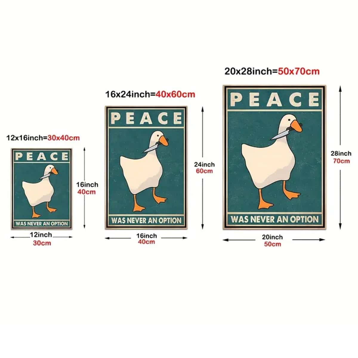 1pc Goose Peace Was Never An Option Interesting Goose Vintage Printed ...