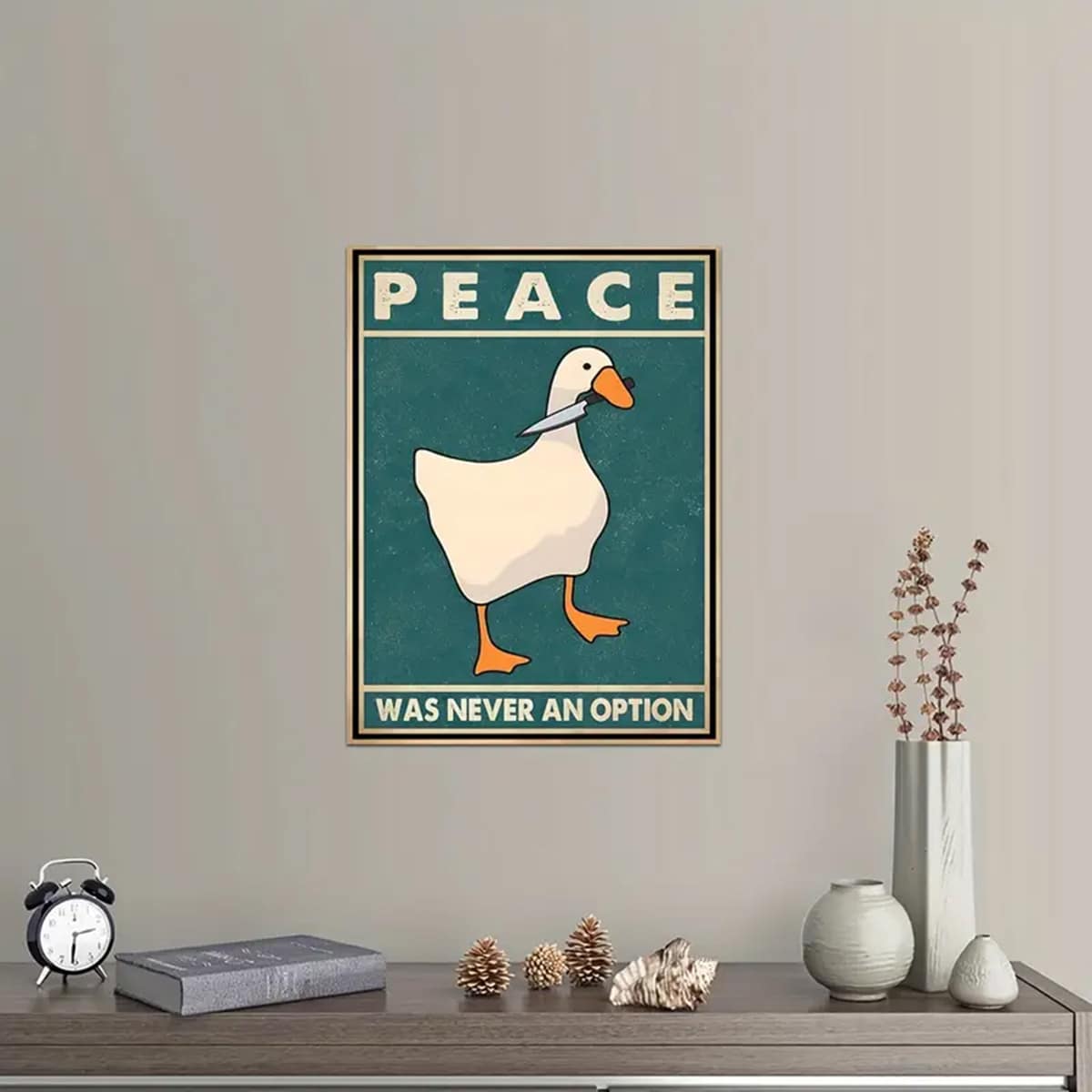 1pc Goose Peace Was Never An Option Interesting Goose Vintage Printed ...