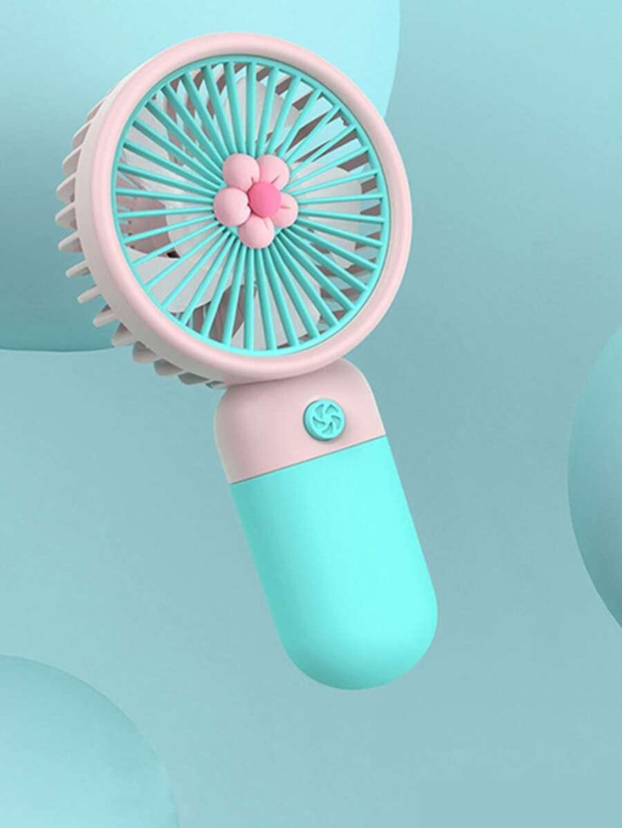 1pc Women's Mini Usb Handheld Fan With Data Cable, 3d Stand, Lovely ...