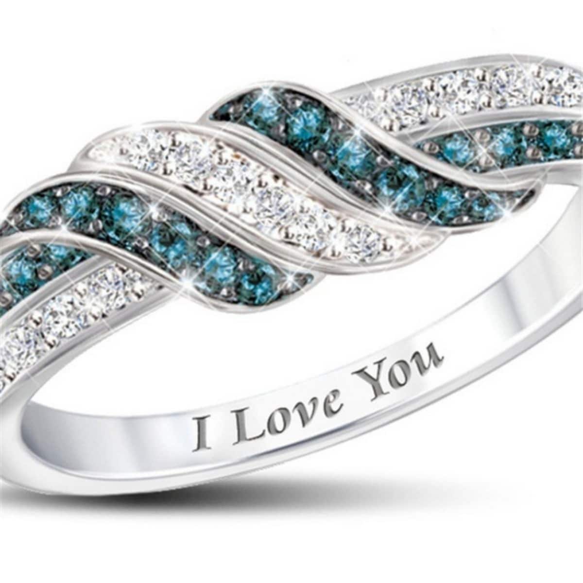 1pc Exquisite And Stylish White Sapphire Promise Ring, Romantic ...