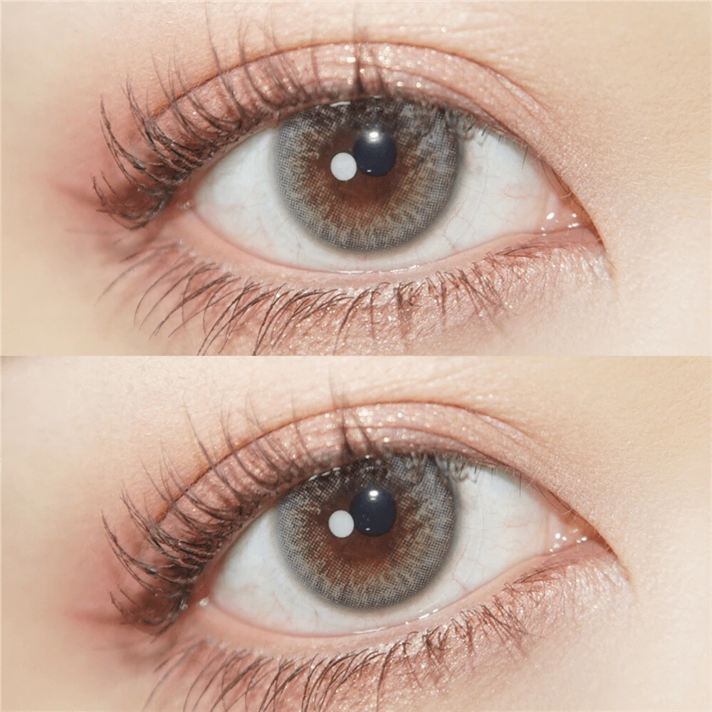 2 pièces lentilles de myopie de couleur gris-vert, même Style, douces ...