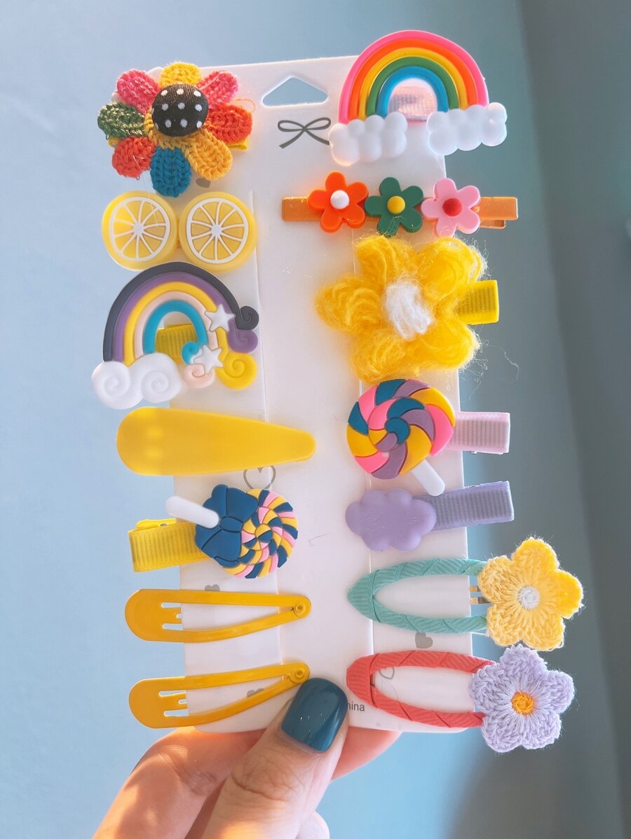 14pcs Girls' Hair Clips For Bangs And Short Hair (slight Color ...