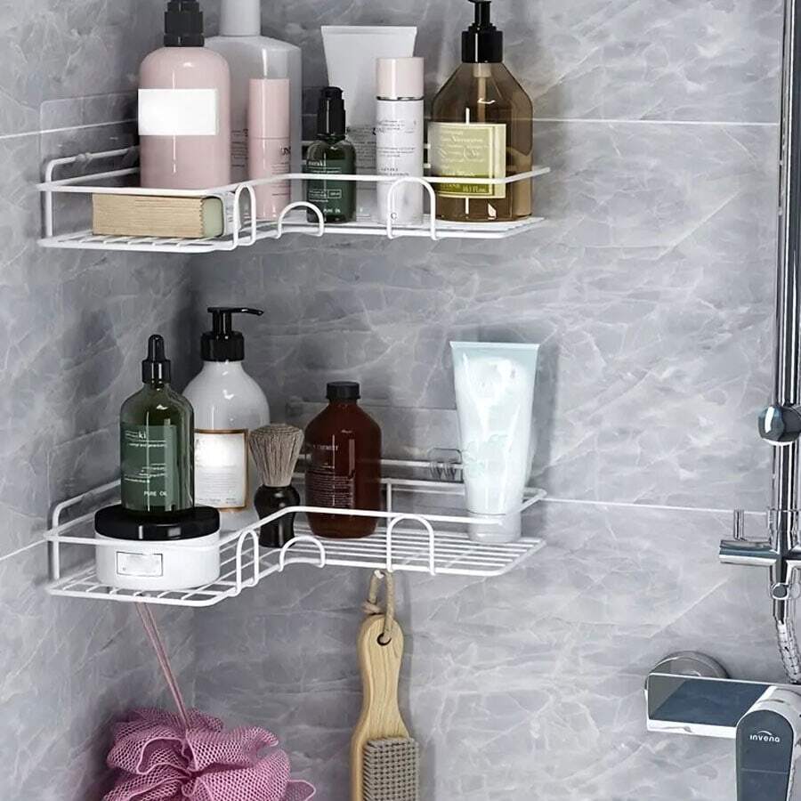 1pc Bathroom Shelf, Maximize Your Bath Space With This Punch-free ...