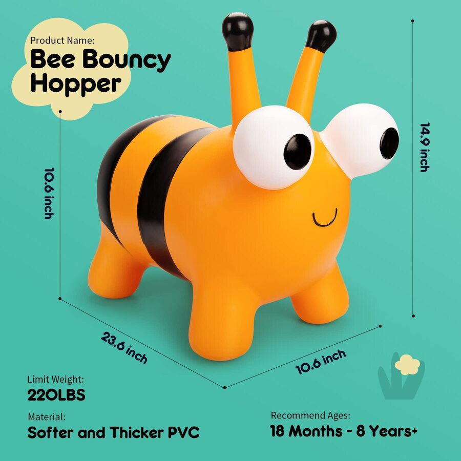 Bee Bouncy Animals Hopper, Inflatable Bouncing Hopper, Outdoor Indoor ...