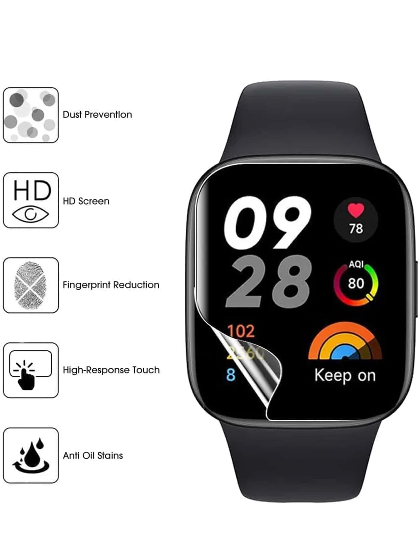 Screen Protector Film For Apple Watch, Explosion-proof Soft Full ...