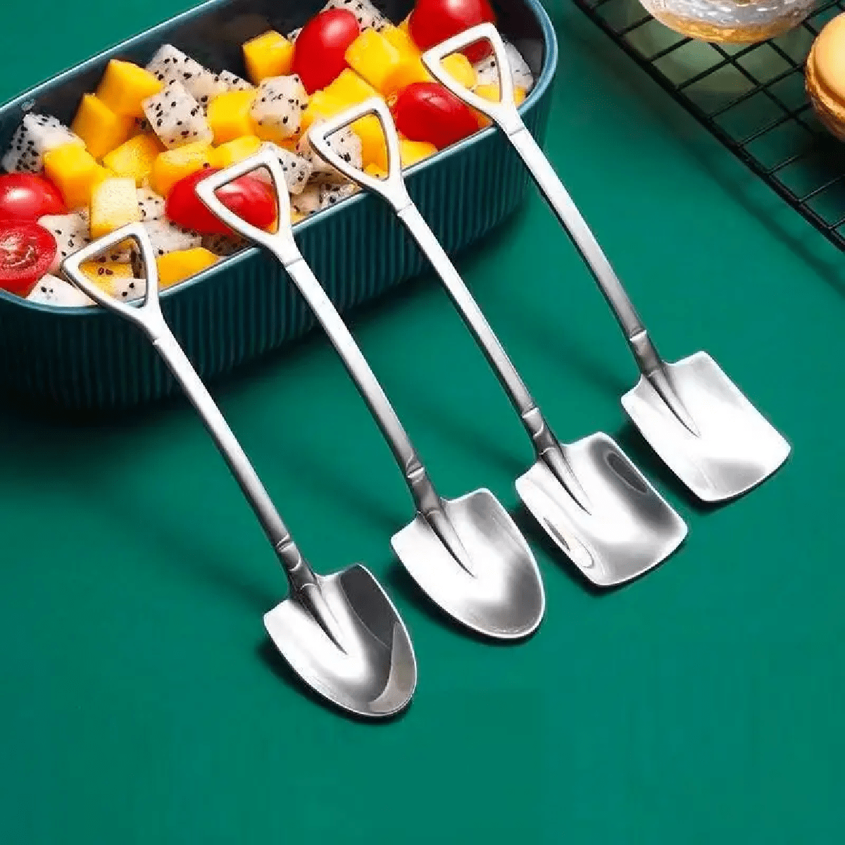 4pcs Stainless Steel Watermelon Spoon Ice Cream Spoon Melon Baller ...