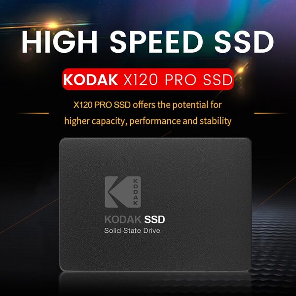 KODAK SSD Internal Solid State Drive 2.5'' Sata3 Black Plastic X120 Pro ...