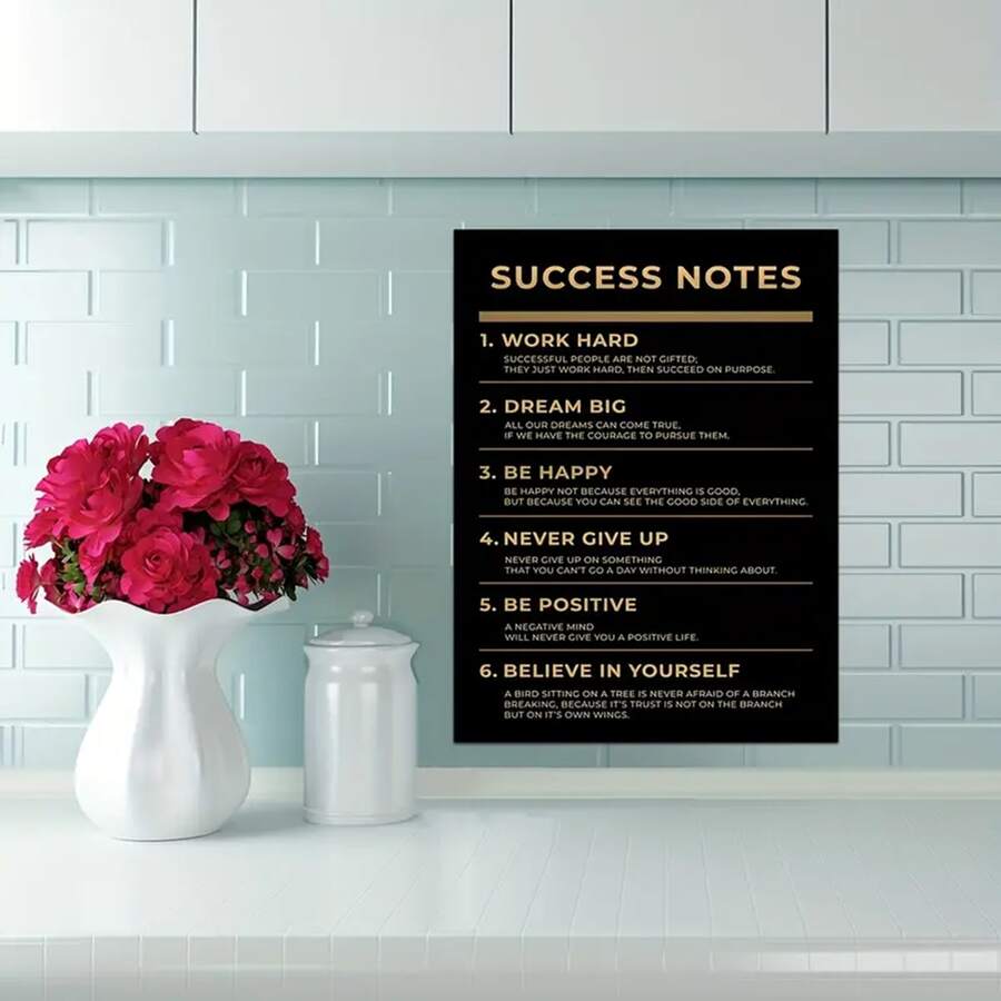 1pc Success Note Inspirational Poster, Inspirational Wall Art Oil ...