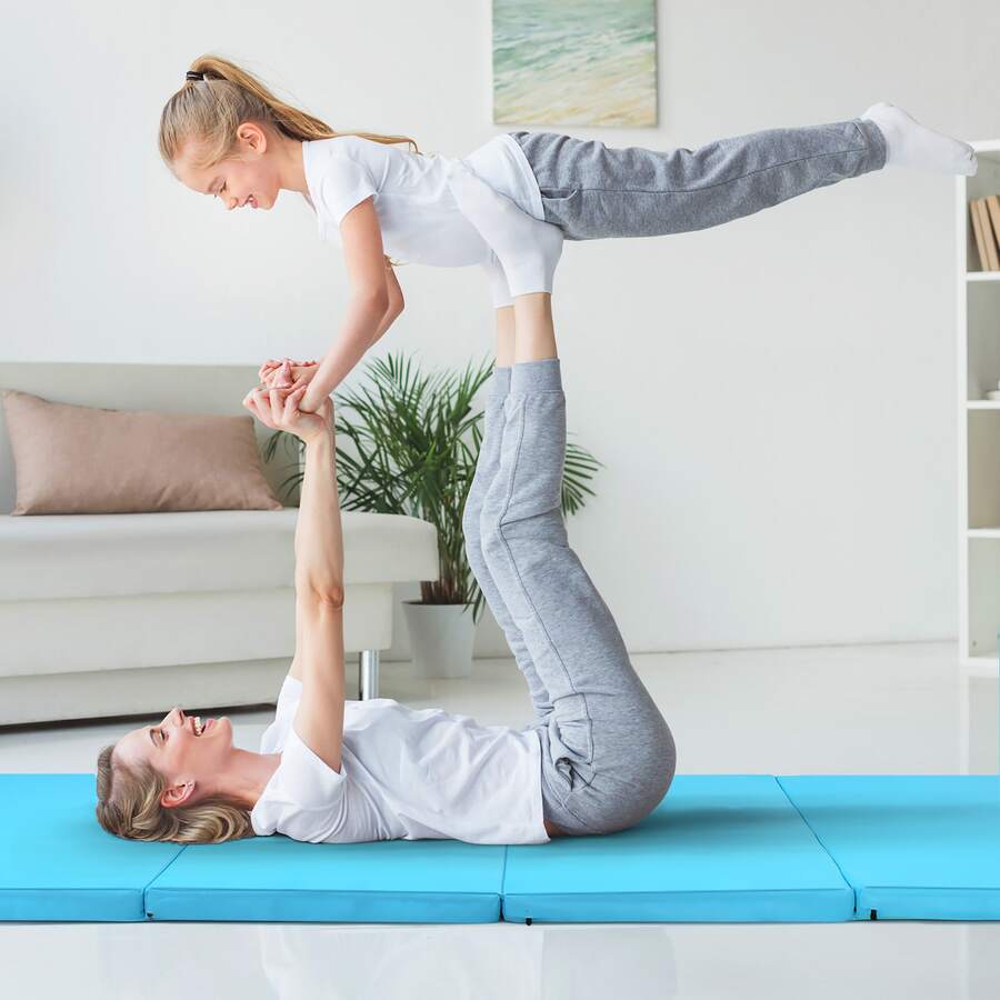 Costway 4'x8'x2'' Gymnastics Mat Thick Folding Panel Aerobics Exercise ...