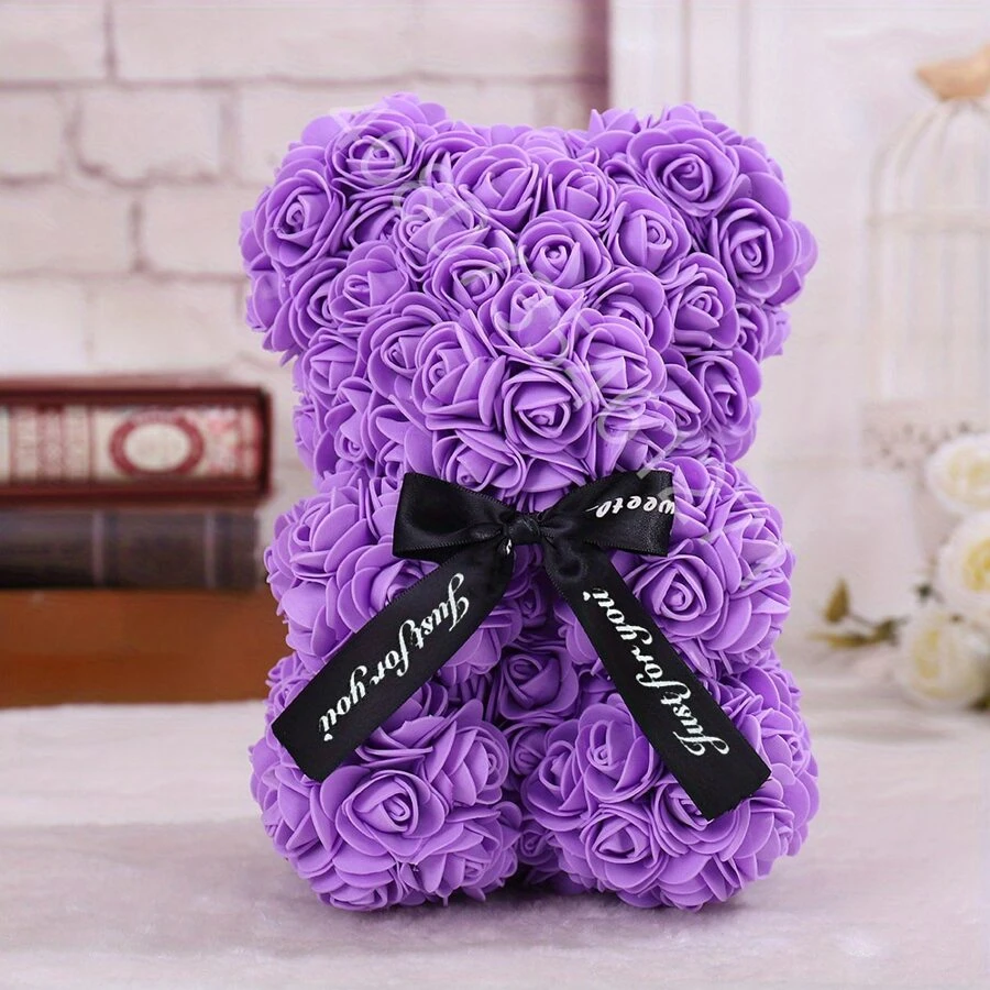 1pc Rose Bear Artificial Foam Flowers Bear Made Of Roses For Valentine ...