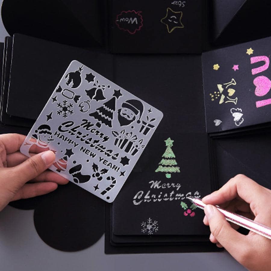 1pc Explosion Box Themed Lace Ruler Drawing Template Diy Square ...