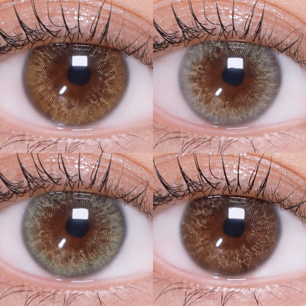 2 pièces lentilles de myopie de couleur gris-vert, même Style, douces ...