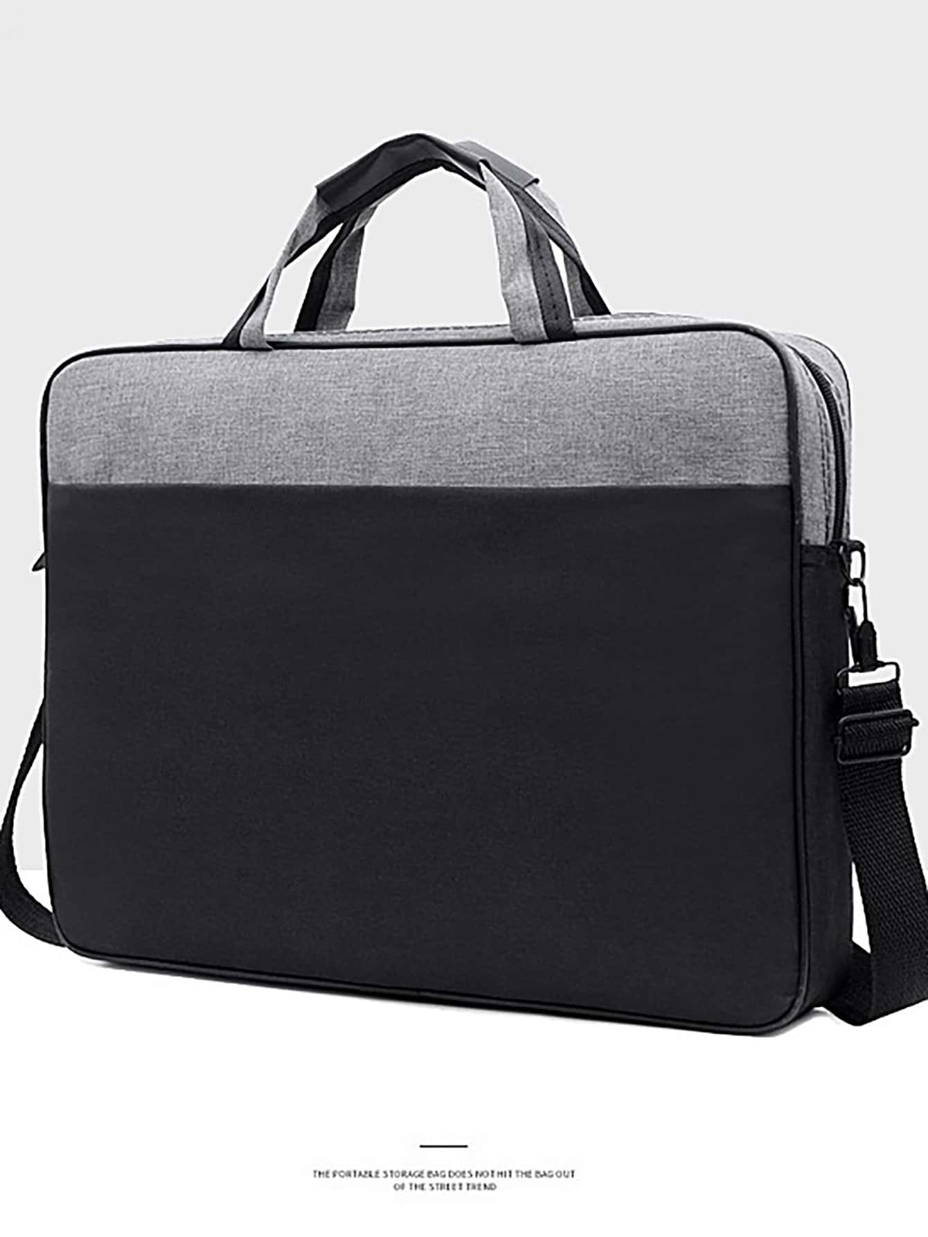 A Black And Grey Splicing Business Laptop Bag For 15.6-Inch Laptop, Can ...