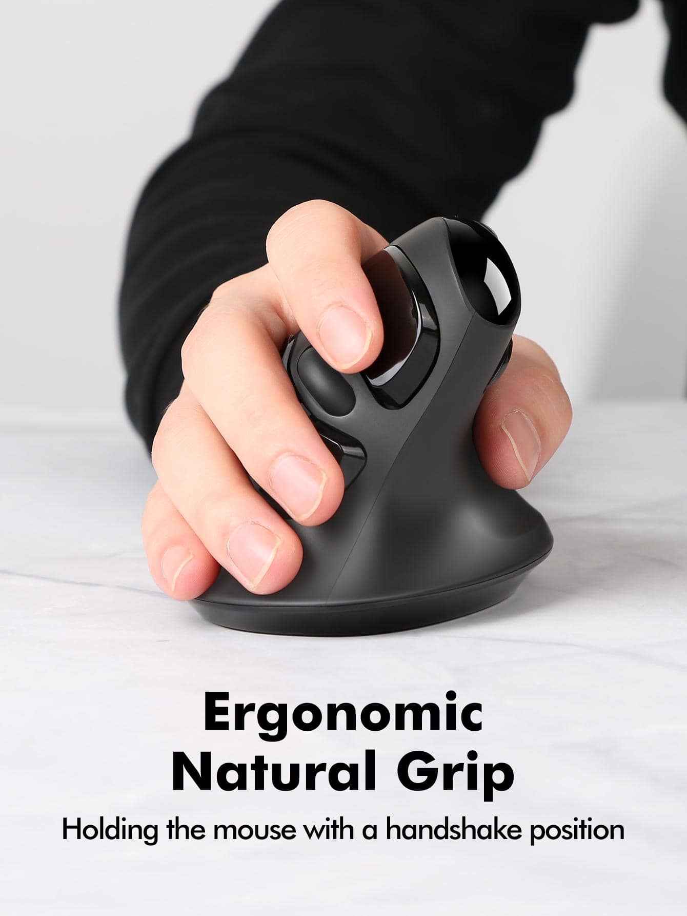 USB &type C Dual Receiver Wireless Mouse, Ergonomic Vertical Wireless ...