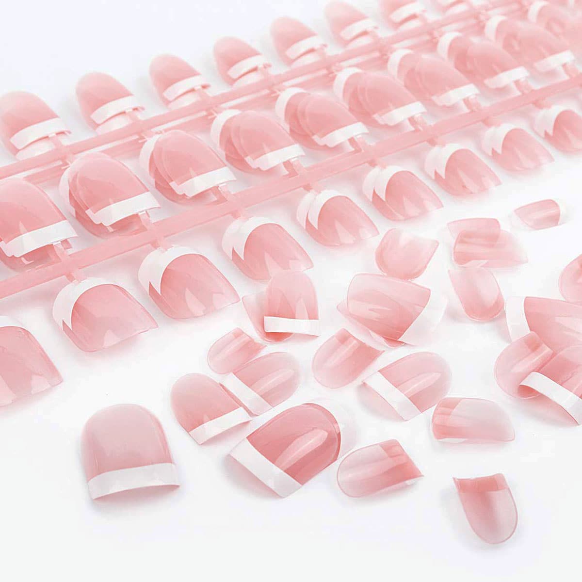 120 Pcs Press On Nails Short, French Tip False Nails Manicure, 12 Size ...
