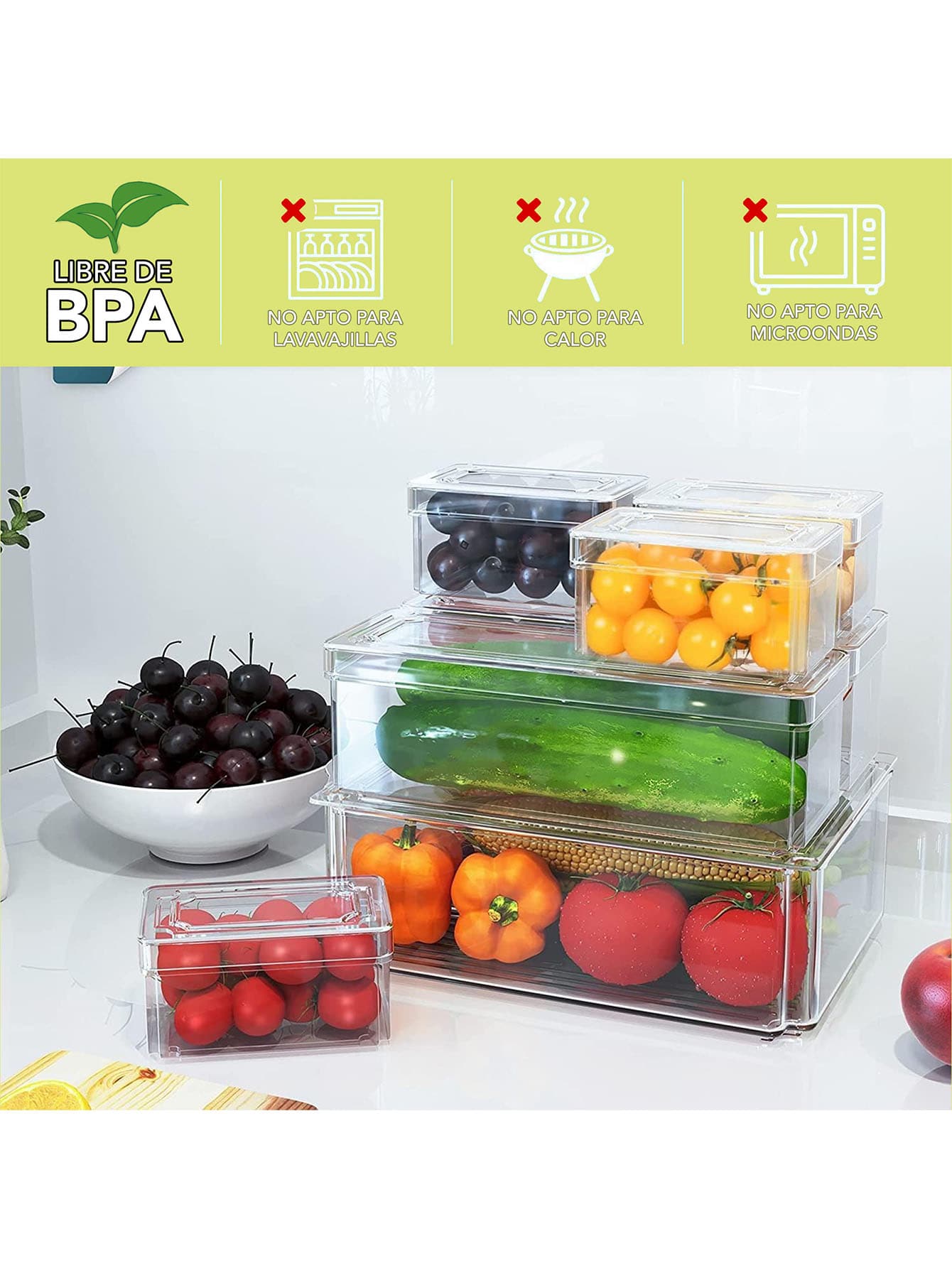 Brandtrendy Set Of 10 Food Storage Organizers With Lids. Ideal For ...