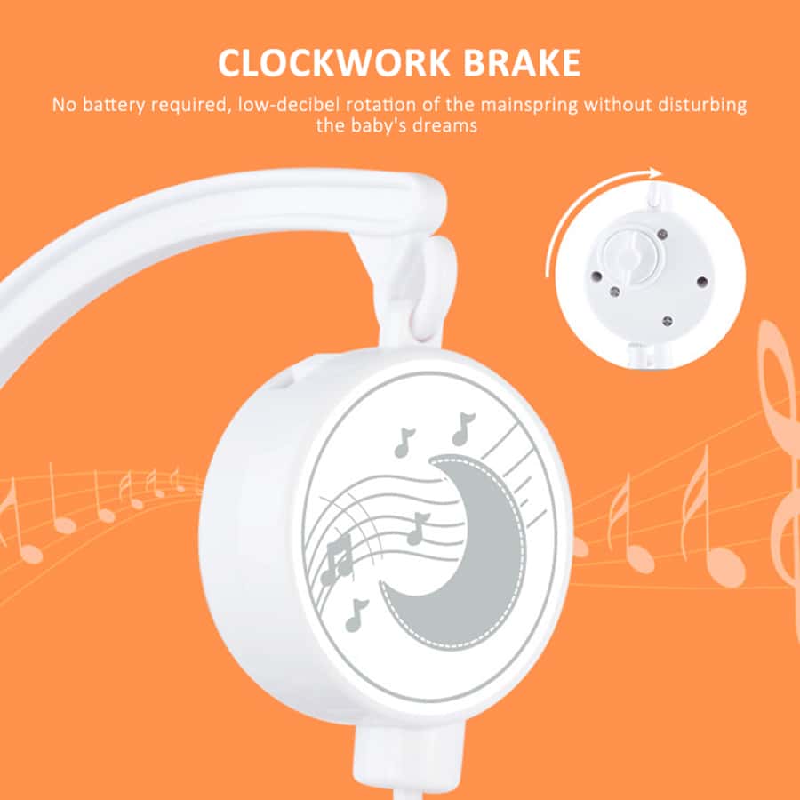 1pc Cloud And Bird Design Crib Mobile, Baby Bed Bell Toy With Music ...