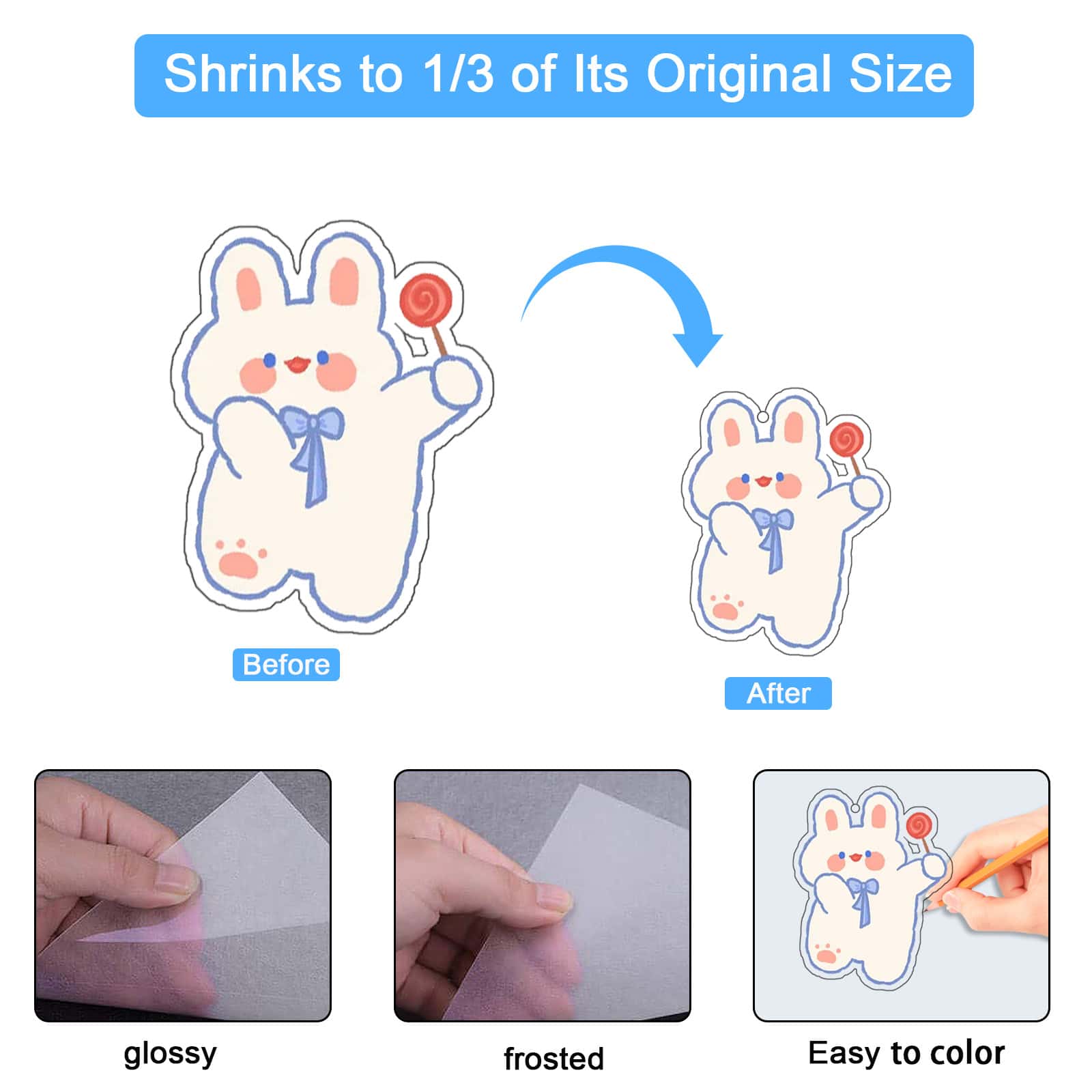 Shrink Plastic Sheets for Shrinky Dink Kits,160℃/320℉ Heat Shrinky ...