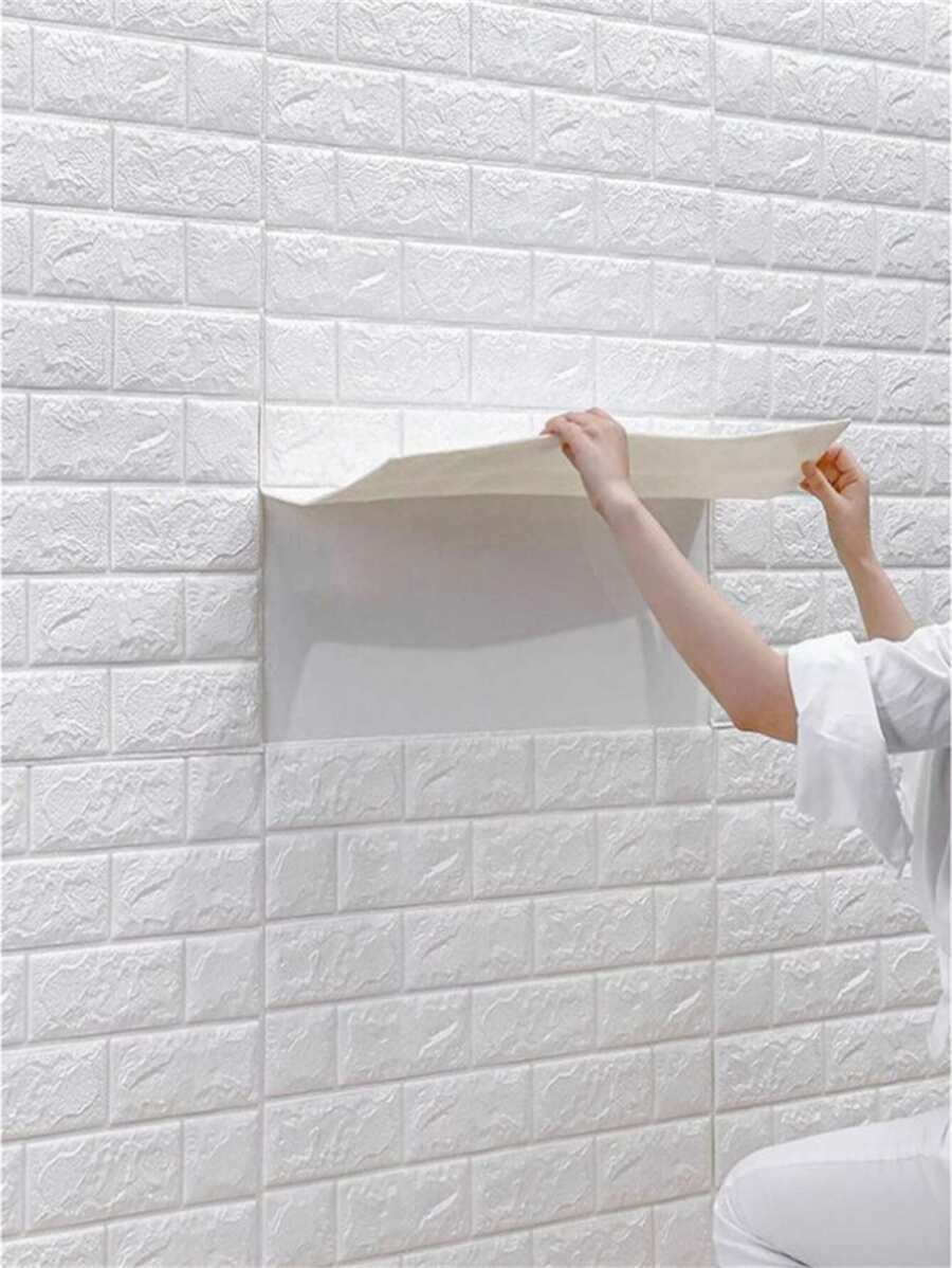 5 Pcs Self-adhesive 3D Panels Wallpaper Waterproof Foam Wall Stickers ...