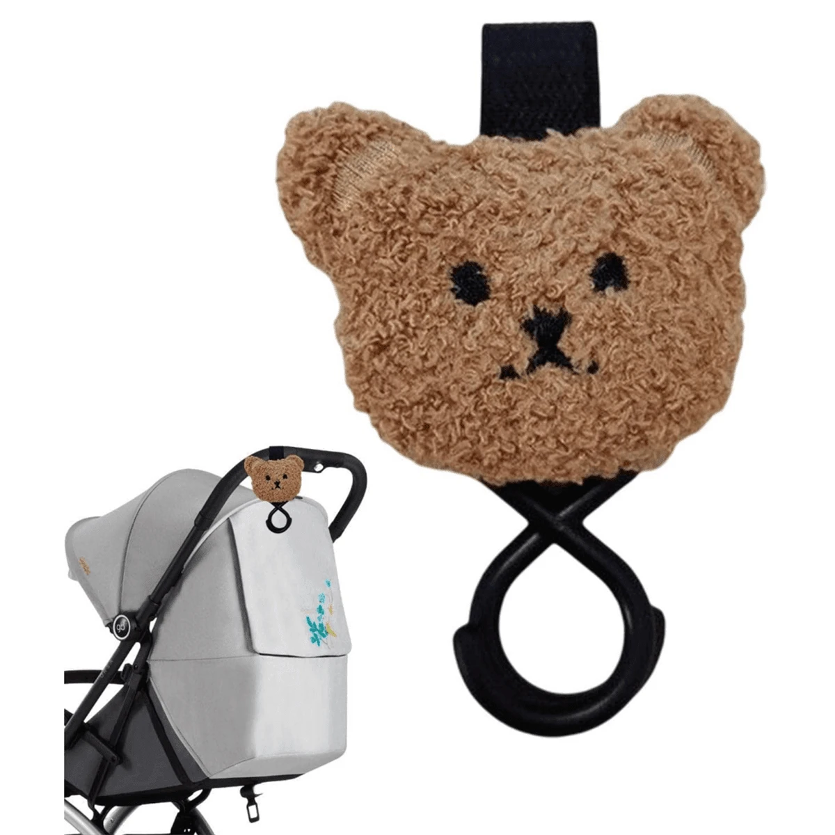 1pc Cartoon Stuffed Bear Baby Stroller Hook, Multi-functional Mummy Bag ...